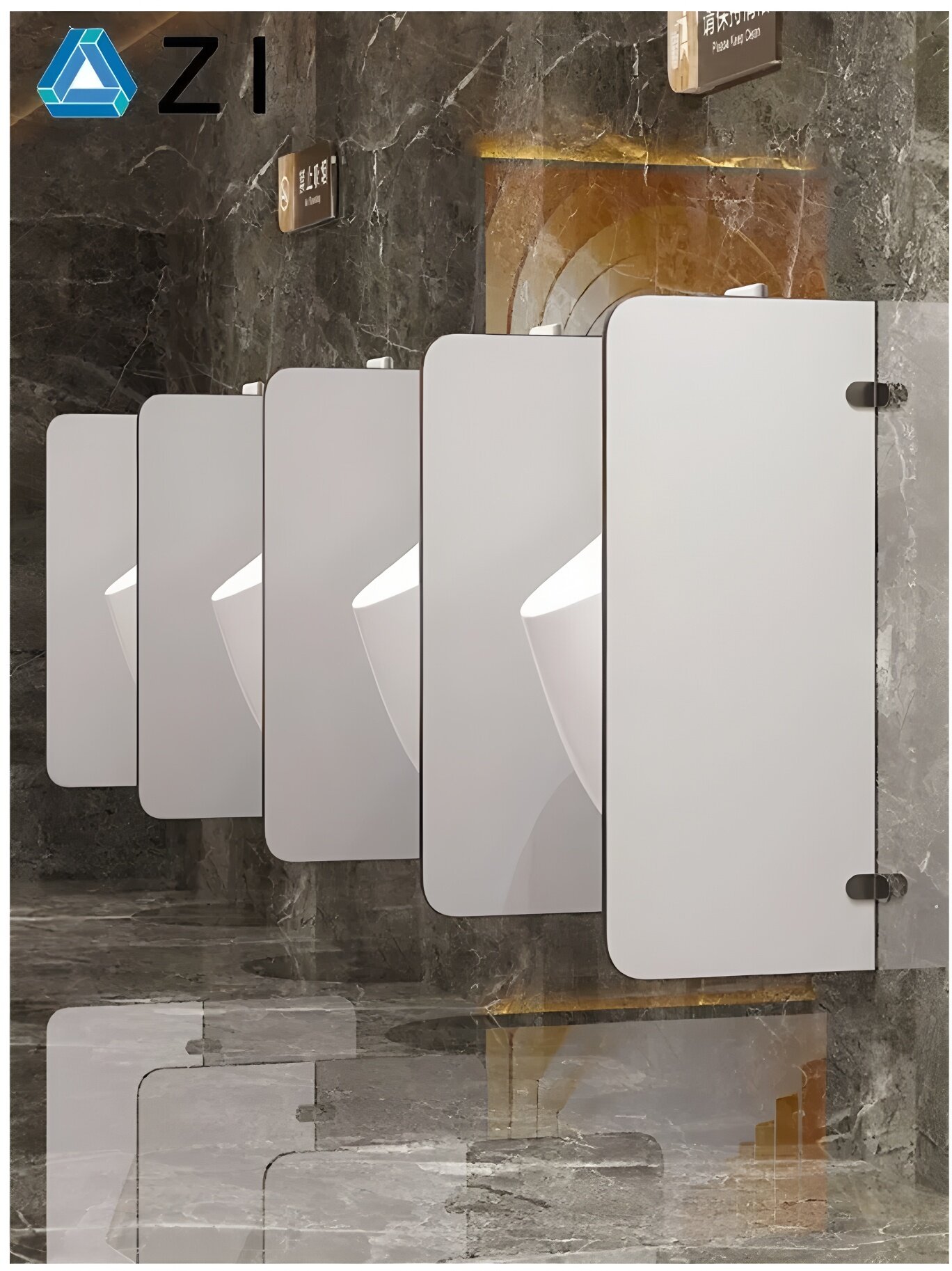 Перегородка для писсуара Настенное крепление Туалетная перегородкаперегородка 40X90cm