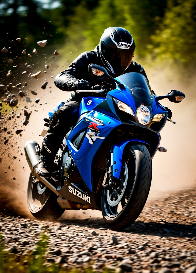 Интерьерная картина на холсте на подрамнике 50х70 мотоцикл Suzuki GSX-R