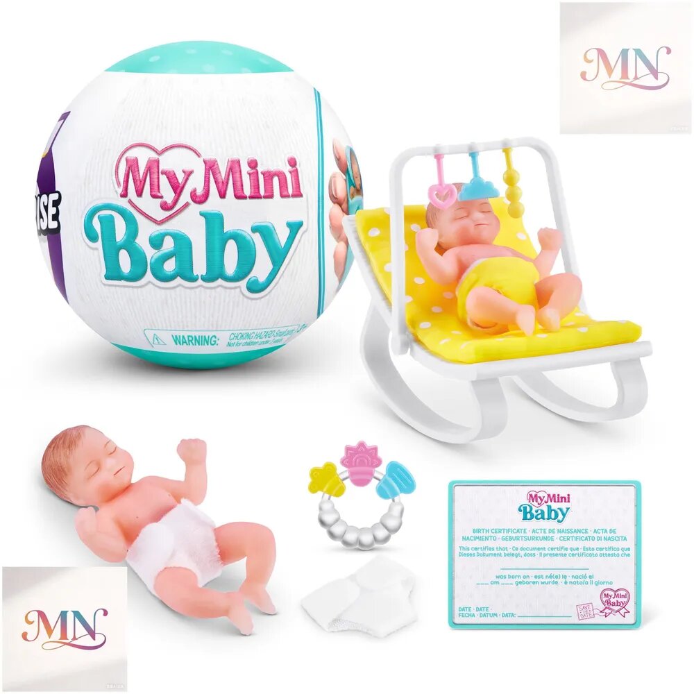 Фигурка-сюрприз ZURU Mini Brands My Mini Baby Series 1, набор из 5 маленьких реалистичных малышей, ABS пластик — фото 1