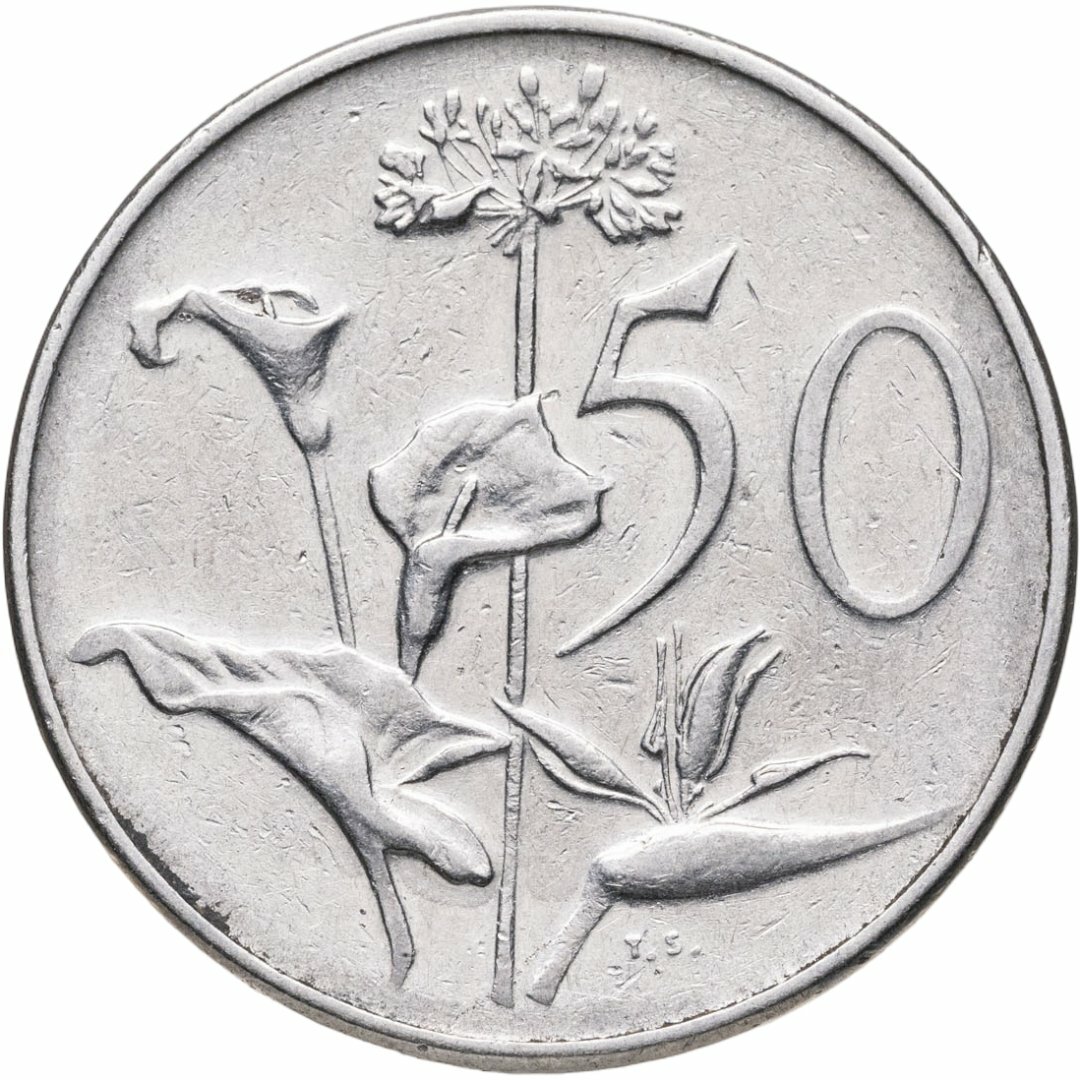 ЮАР 50 центов cents 1971, Никель, в сохранности XF