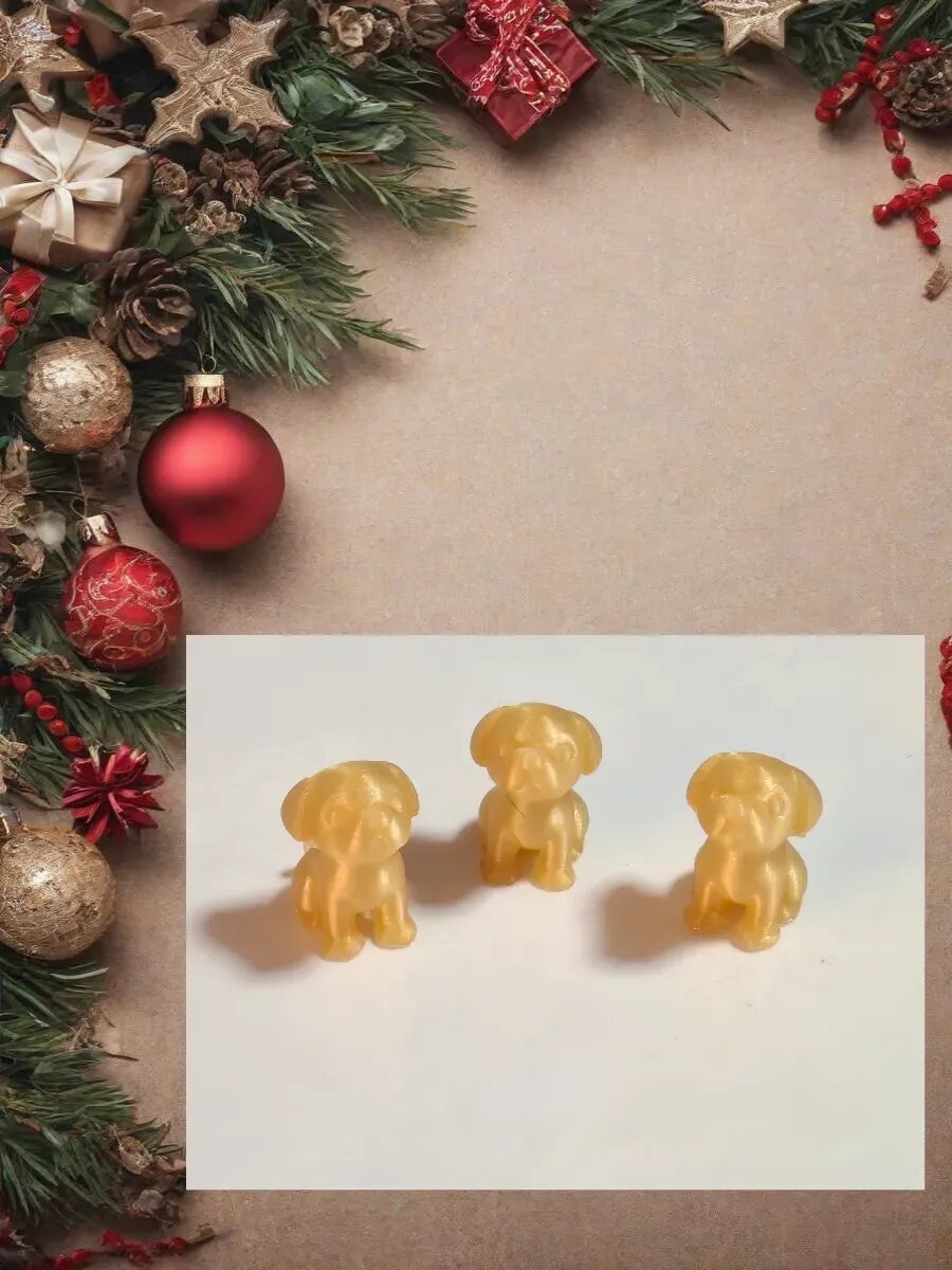 Набор миниатюр "Собака щенок" 3 шт, для ватной игрушки