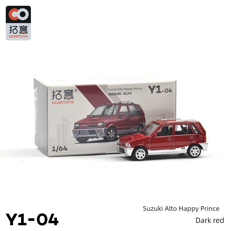 Модель автомобиля Suzuki Alto 1/64 масштаба Happy Prince из сплава, глубокий красный, коллекционная миниатюра для