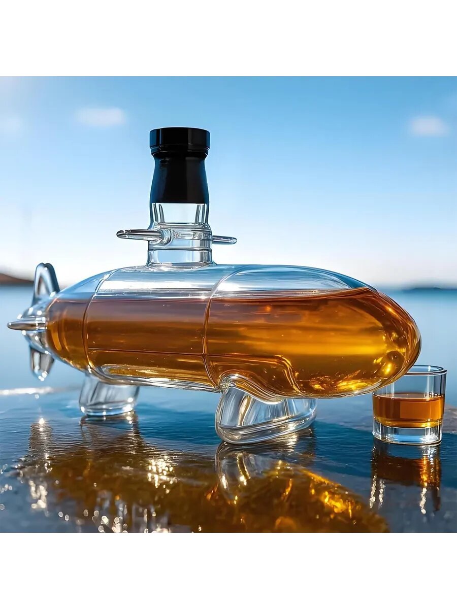 Графин-подводная лодка для виски, стекло