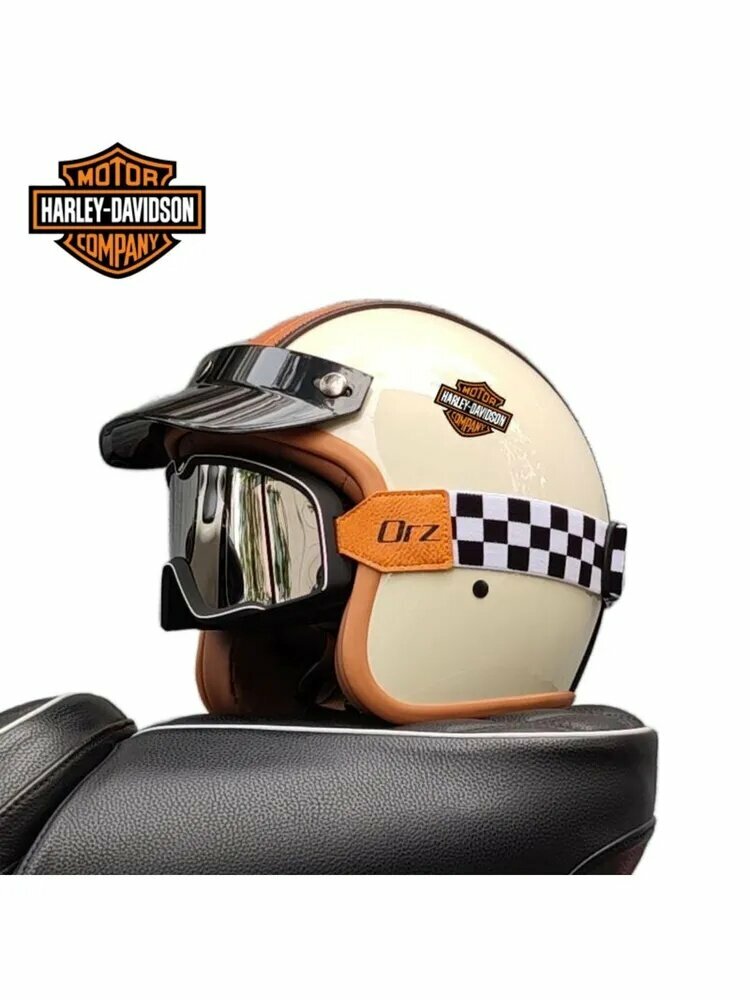 Harley-Davidson Мотошлем, цвет: светло-коричневый, размер: XL