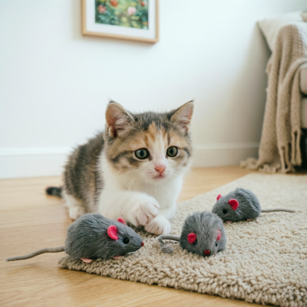 Мышь игровая для кошек "Рыжий Кот", в наборе: 5 шт.