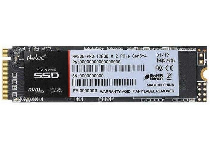 Твердотельный накопитель SSD M.2 128 Gb Netac NT01N930E-128G-E4X Read 2130Mb/s Write 1720Mb/s 3D NAND TLC NT01N930E-128G-E4X