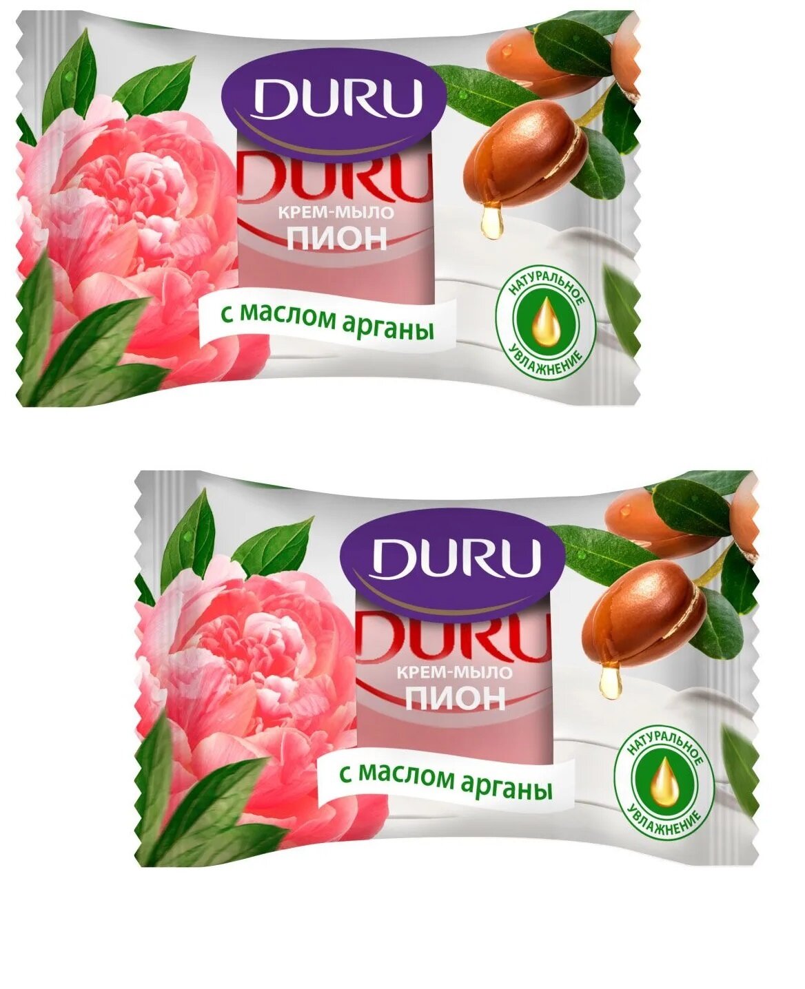 Крем-мыло Duru туалетное Пион с маслом Арганы, 80гр 2шт