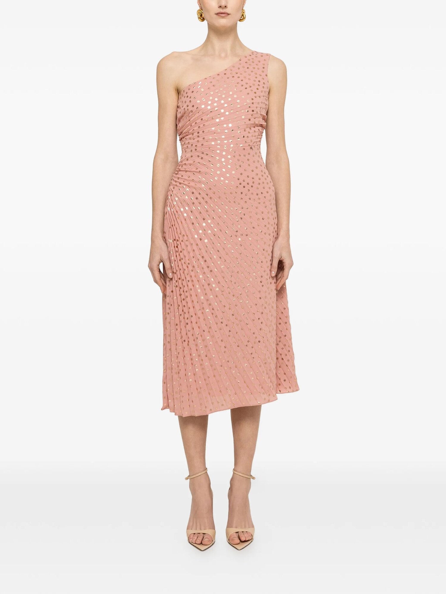 Платье One-shoulder pleated midi dress
