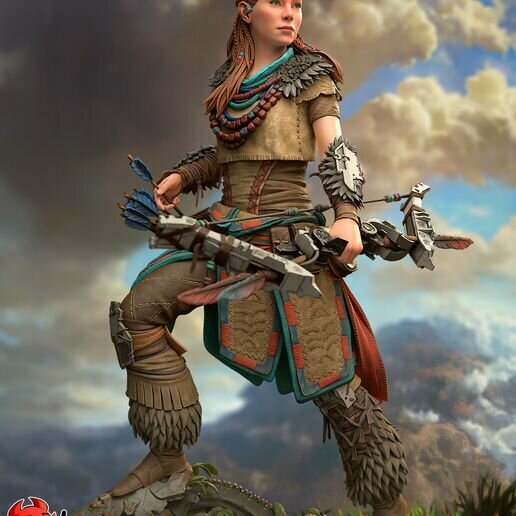 Сборная модель Aloy (Horizon Zero Dawn), 189мм, 1/10 для покраски