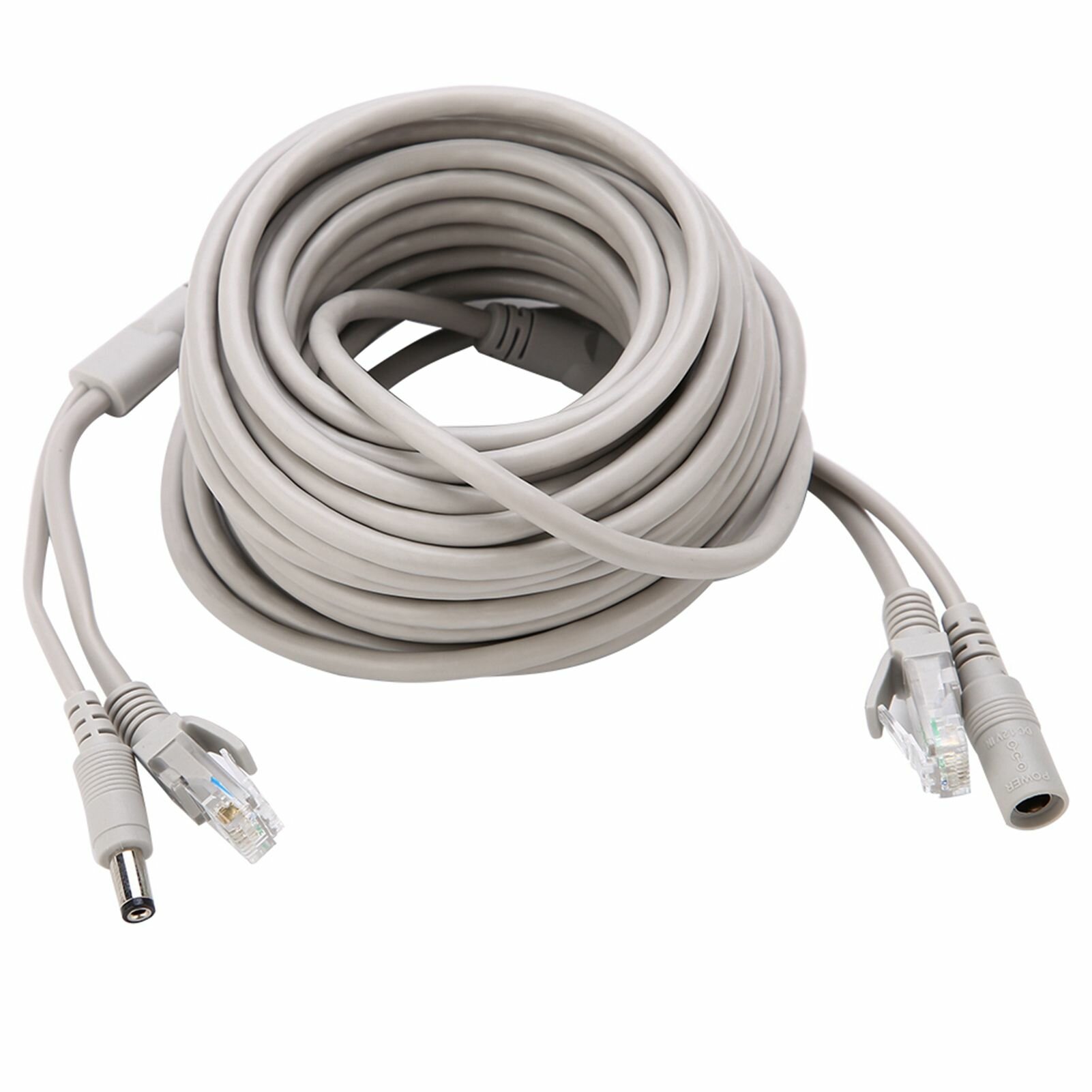 Кабель Ethernet RJ45 + DC для IP-камер 5/10/15/20 м, двухвходовой кабель Cat5 с питанием
