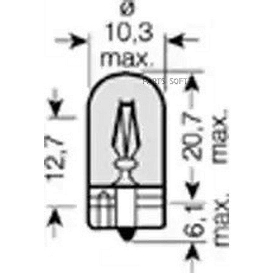 Лампа подсветки W2W 12V 2W "OSRAM" (1 шт.) OSRAM 2820 | цена за 1 шт