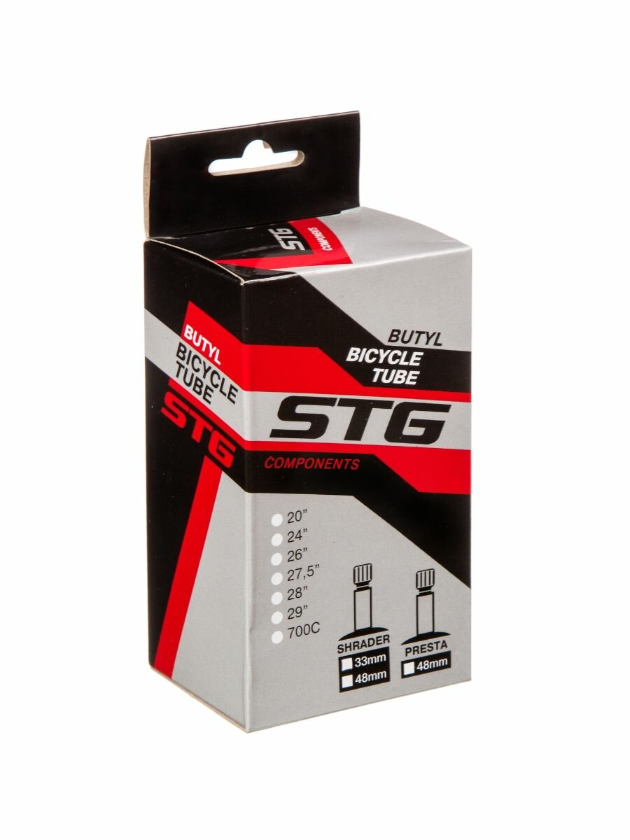 Камера велосипедная 26 дюймов STG (бутил) 26х1,95/2,125 ниппель AV автомобильный 48мм