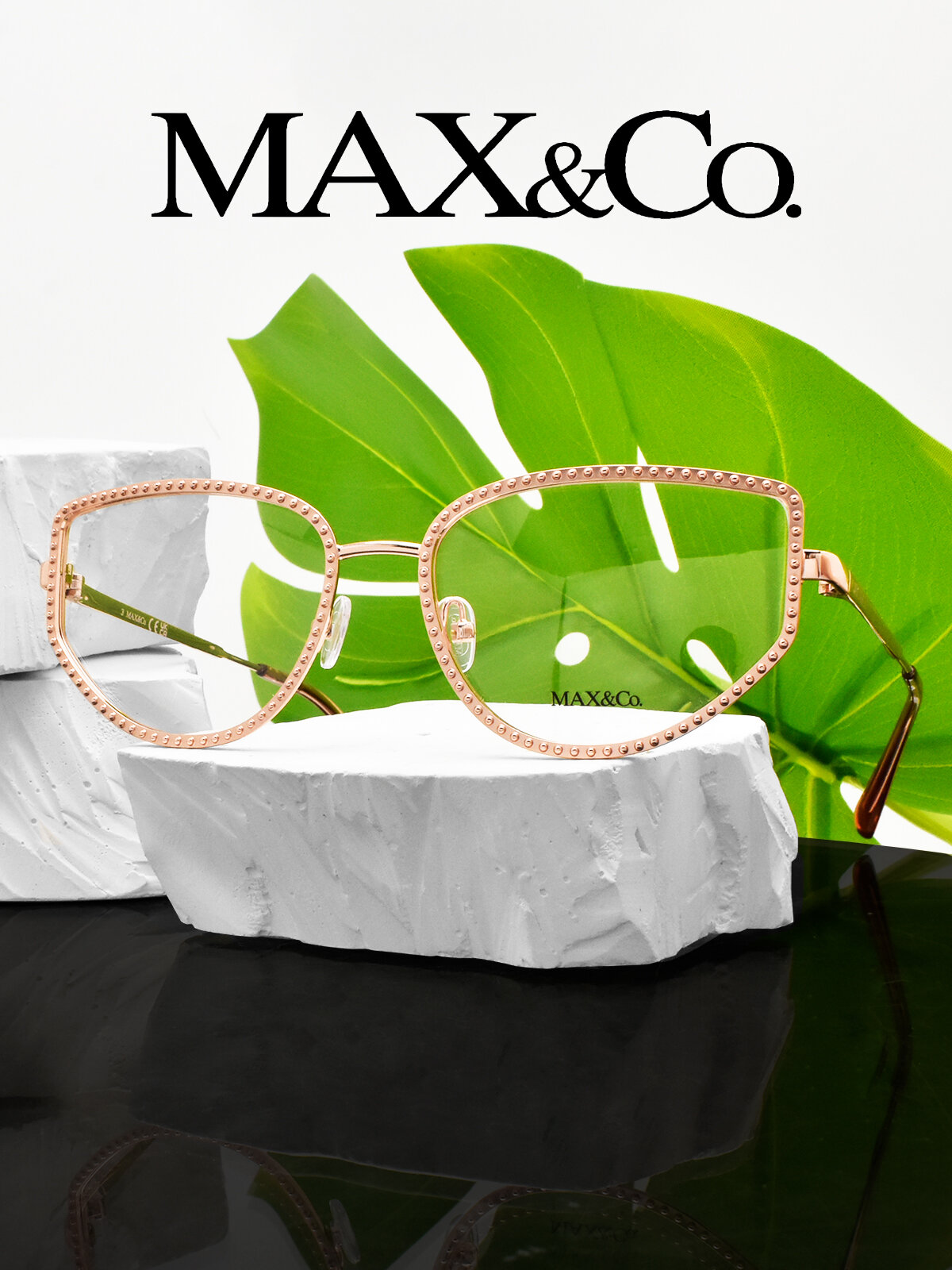 Оправа для очков MAX and CO MO5122 033 пол Женский форма оправы Геометрическая цвет оправы Розовый, Золотой