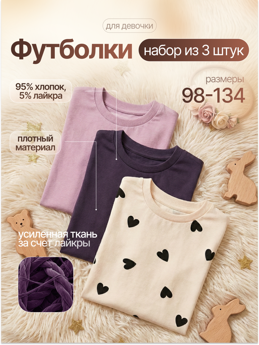 Футболка Базовая, комплект из 3 шт.