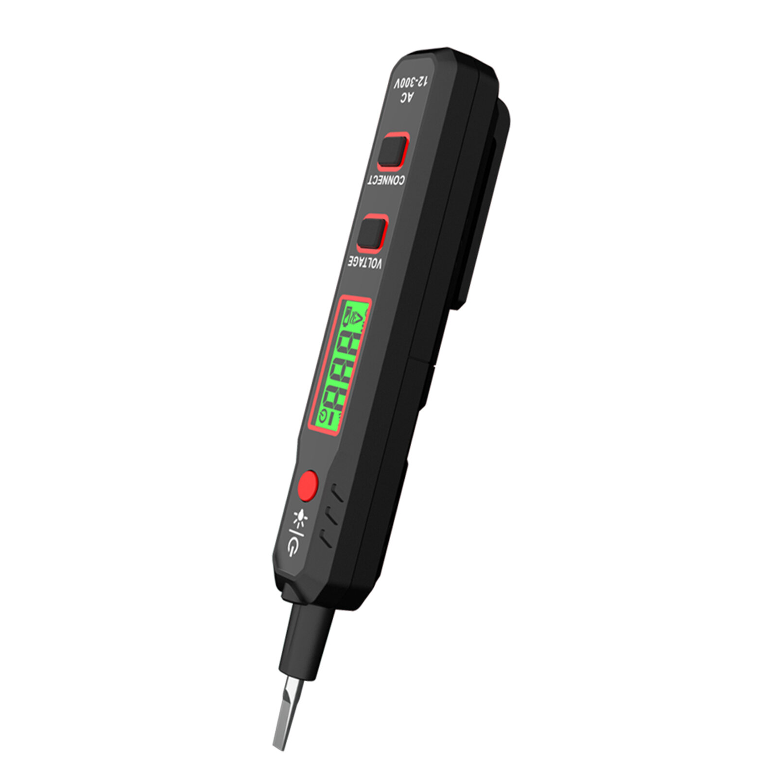 HABOTEST HT89 Voltage Tester AC 12~300V Contact Detector for Live/Null Wire with Flashlight LCD Display Breakpoint Finder Sound and Light Alarm