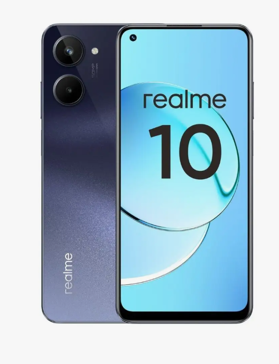 Realme Смартфон Realme 10 4/128GB (Чёрный, 4 ГБ, 128 ГБ, Global, Dual nanoSim), б/у, уценка