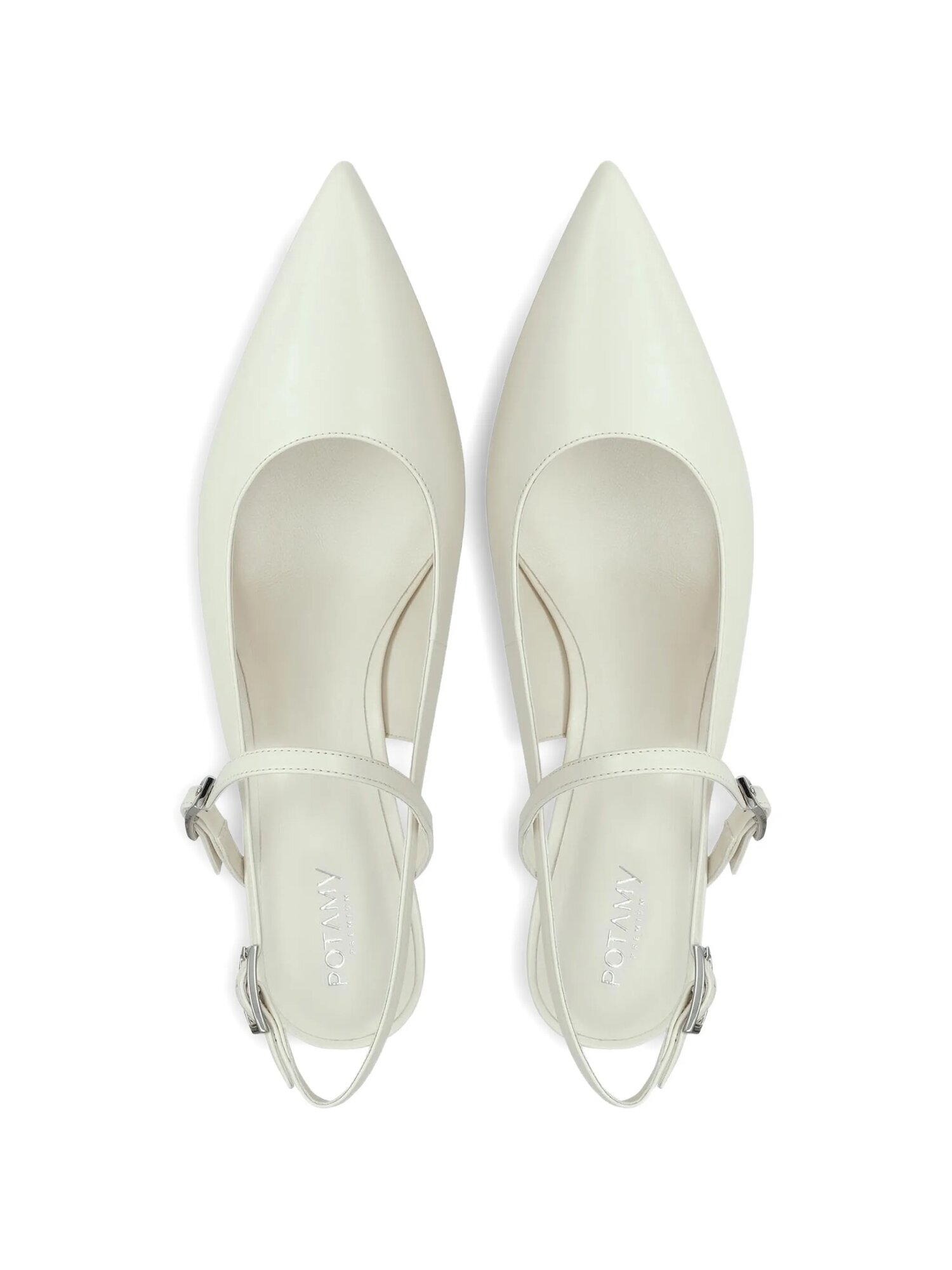 Туфли POTAMY Pointed strap pumps, размер 40, white — фото 1