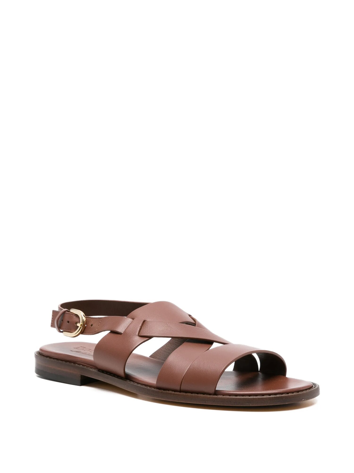 Босоножки Doucal's Crossover-strap leather flat sandals, размер 40, brown — фото 1