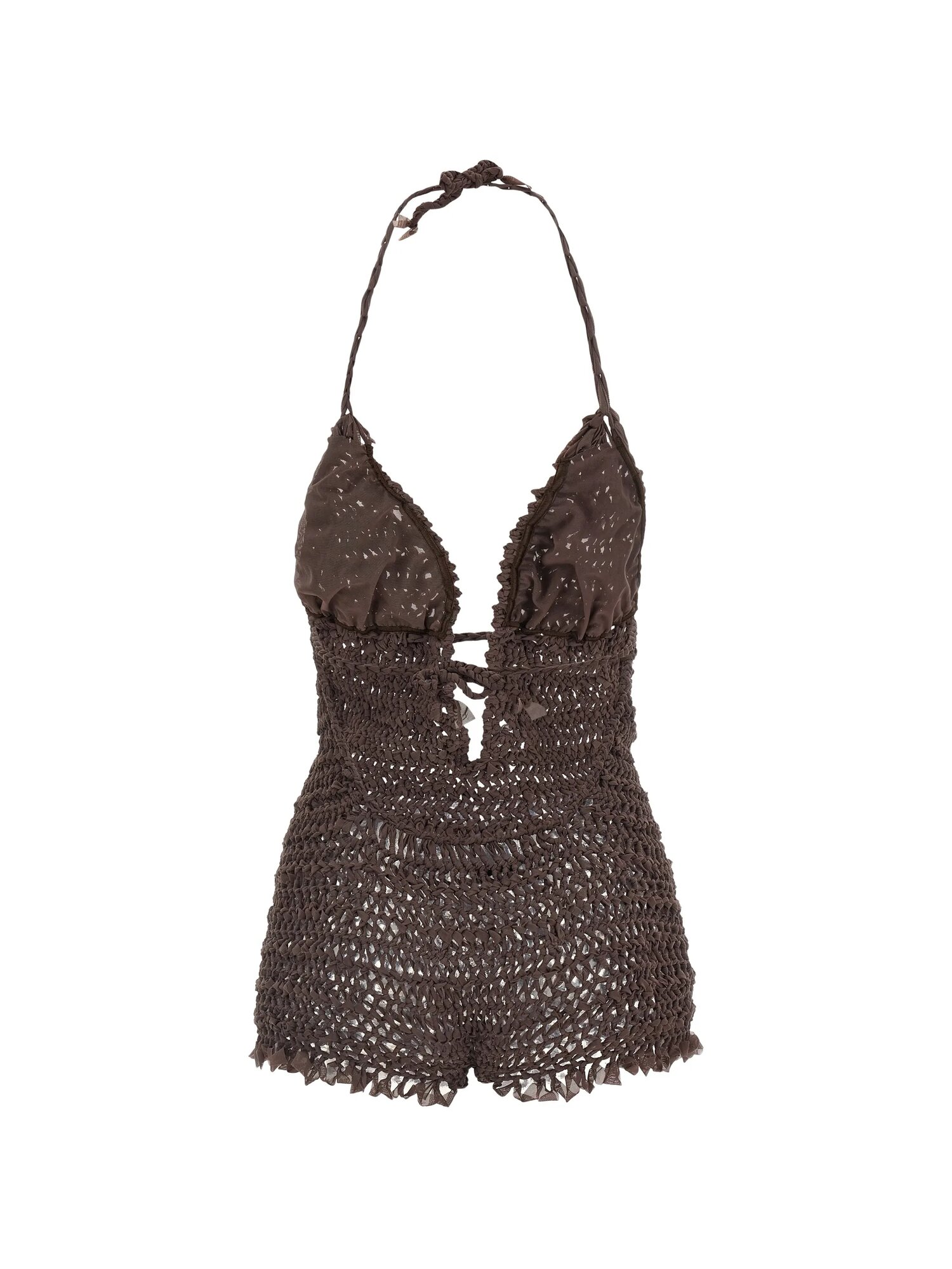 Комбинезон для плавания ALLIS V-neck bare back jumpsuit, размер OneSize, коричневый — фото 1