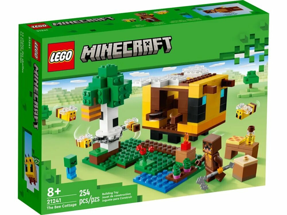 Лего Minecraft серия, LEGO 21241 The Bee Cottage, lego конструктор для мальчика, лего для девочек
