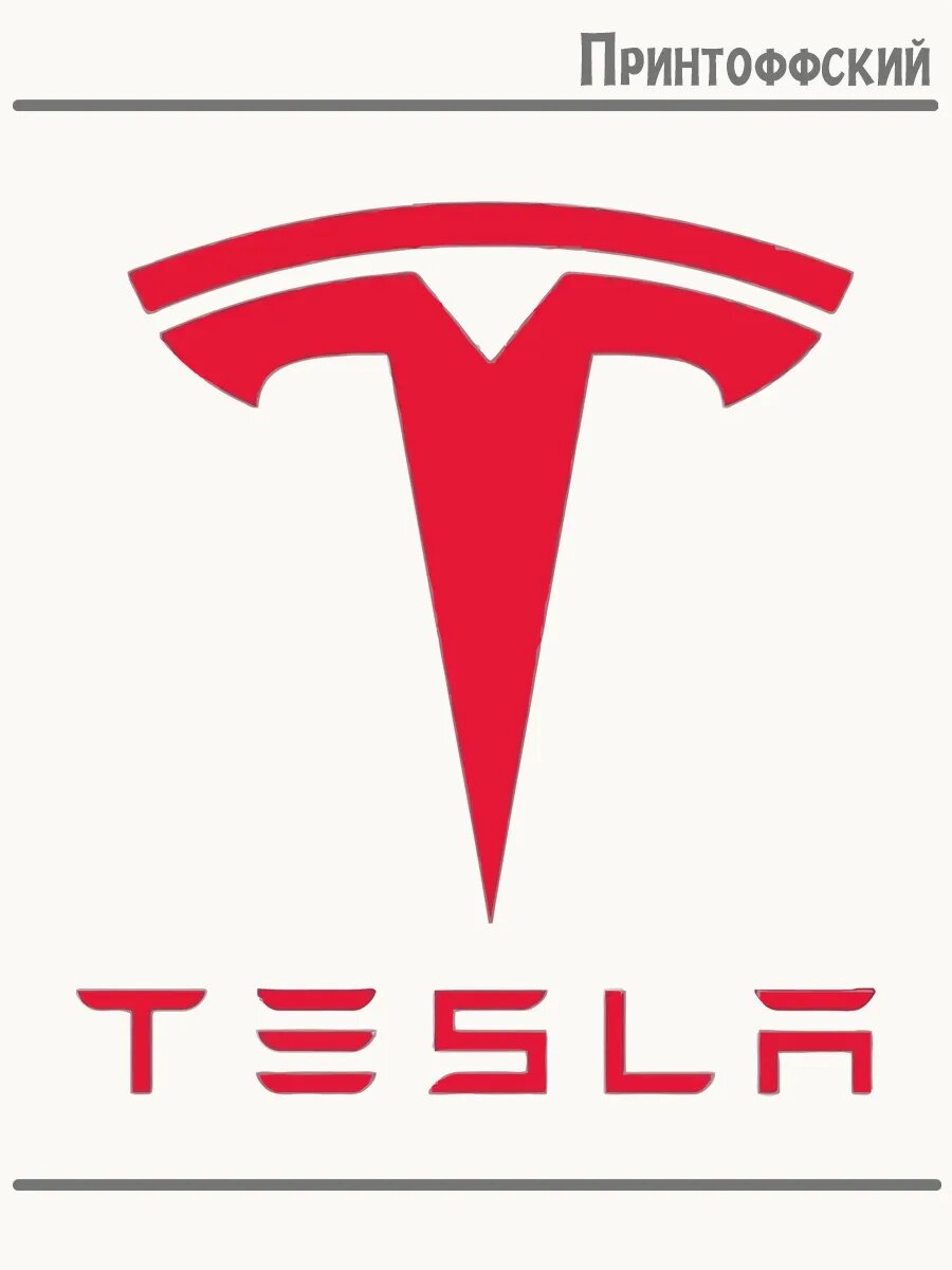 Термонаклейка для одежды и аксессуаров DTF-печать надпись tesla