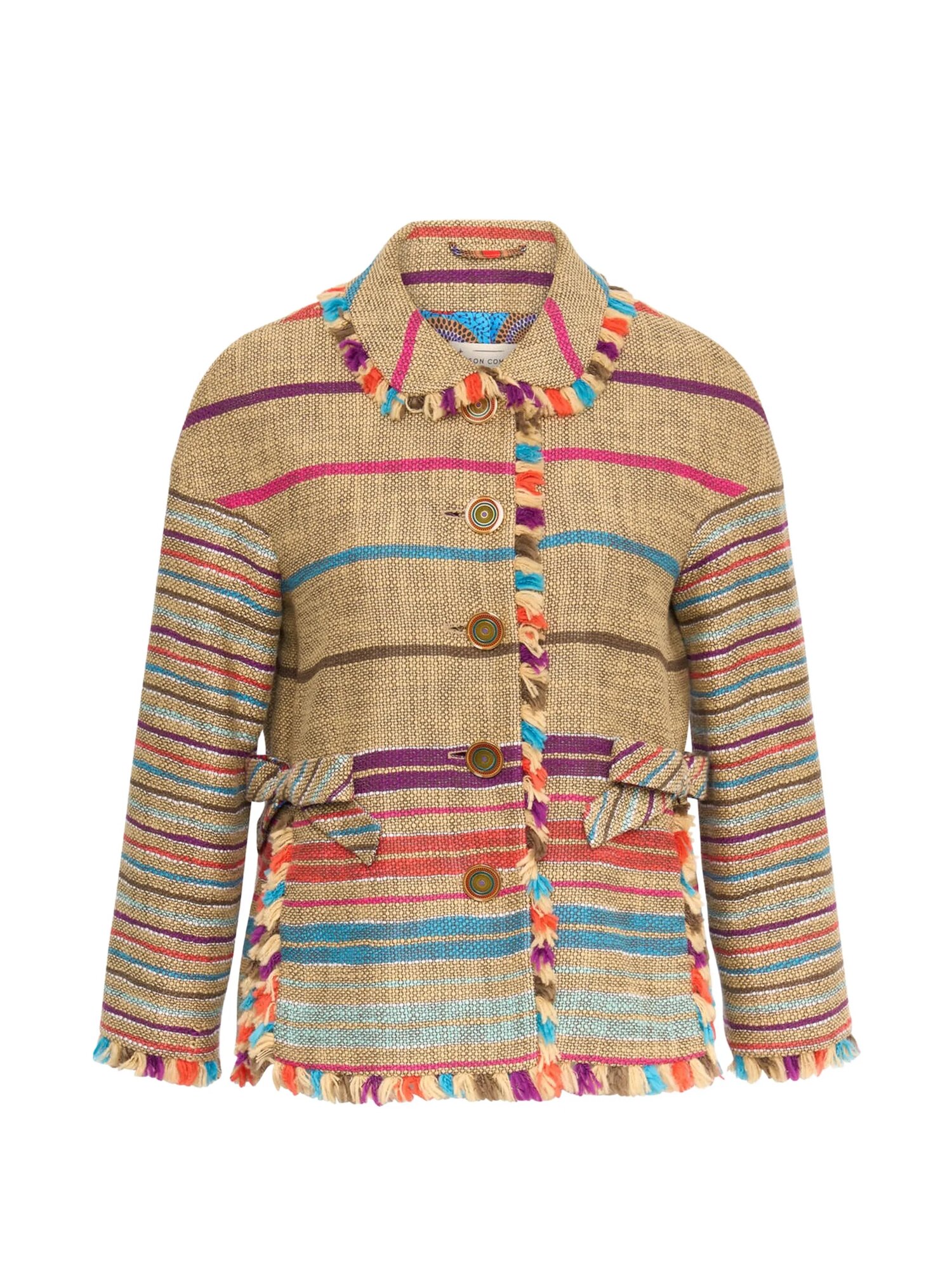 Куртка Striped fringed jacket