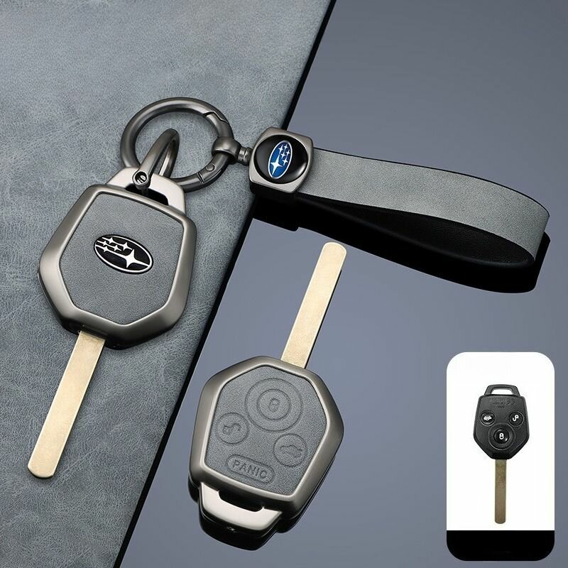 Чехол для дистанционного ключа Subaru из натуральной кожи, серый — для Forester, BRZ, Outback, Legacy, XV 2011–2013