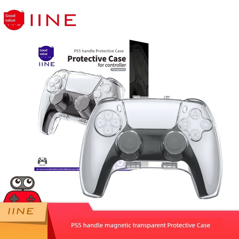 Магнитный прозрачный чехол-кейс для PS5 контроллера, модель L1008, совместимый с DualSense
