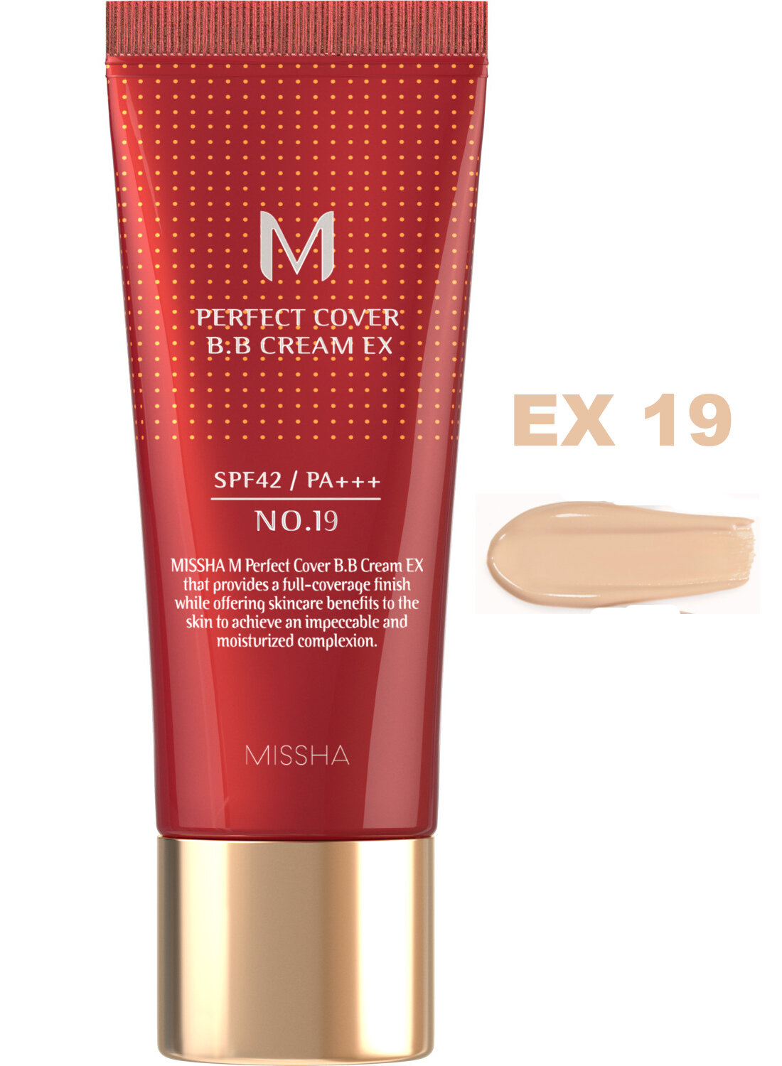 MISSHA Тональный BB крем тон 19 Слоновая кость Идеальное покрытие М Perfect Cover EX BB Cream SPF42 PA 20 мл