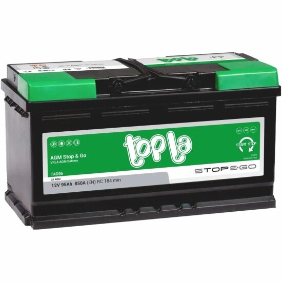 Аккумулятор Topla L5 AGM TAG95 (114090), 353x175x190, обратная полярность, 95 Ач