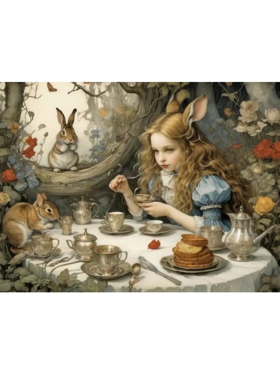 Картина по номерам на холсте Алиса в стране чудес 40*50 см