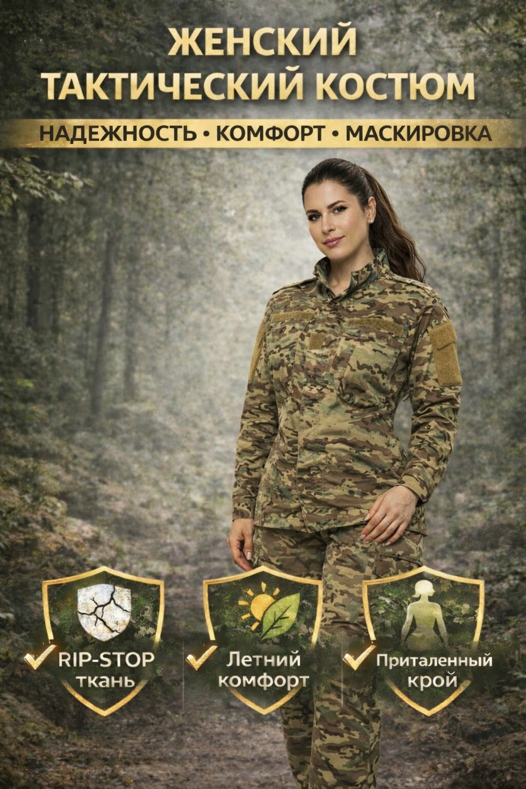 Костюм женский тактический ACU камуфляж.