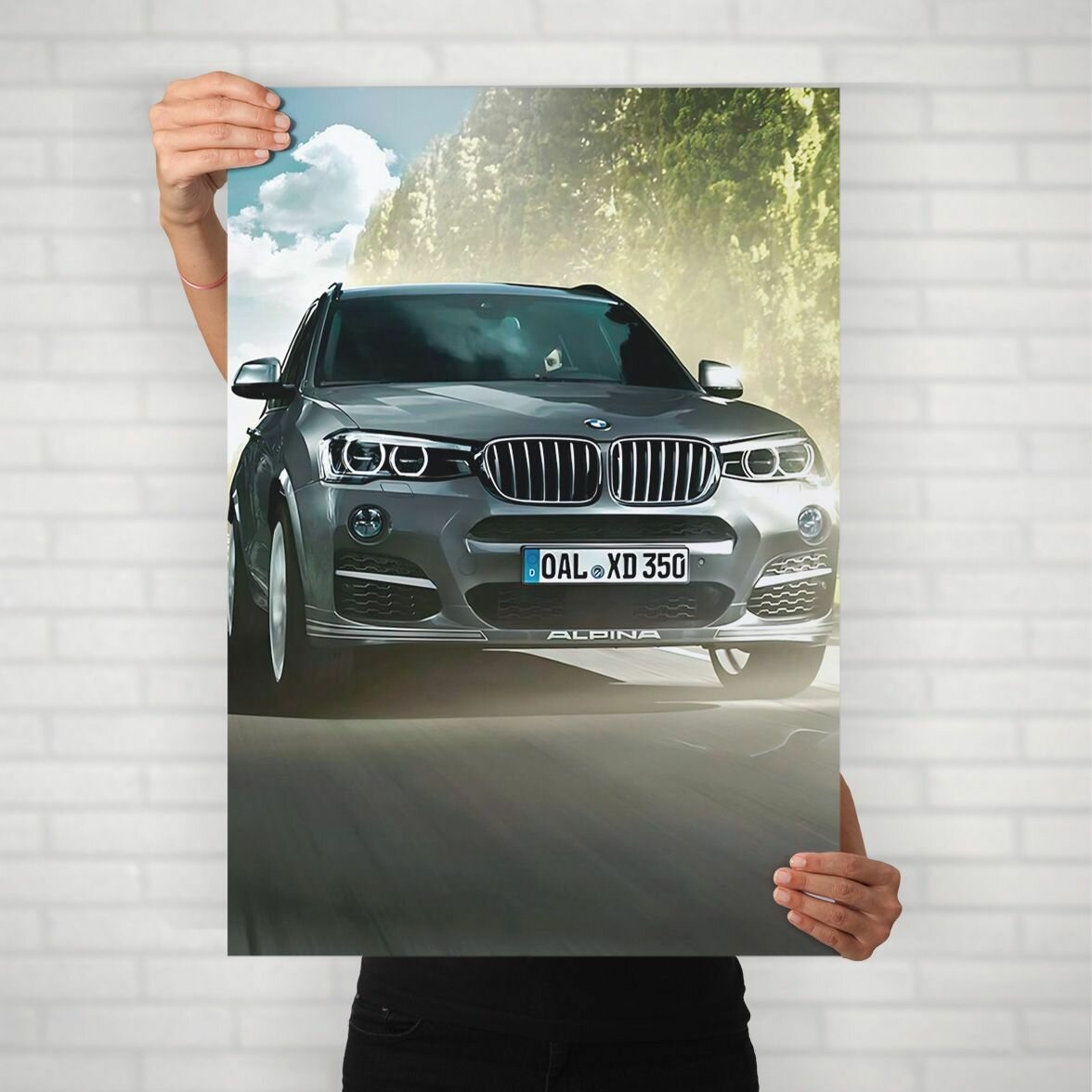 Плакат на стену для интерьера Культовые машины (BMW X5 4) - Постер по легендарным и классическим ретро автомобилям формата А2 (42x60 см)