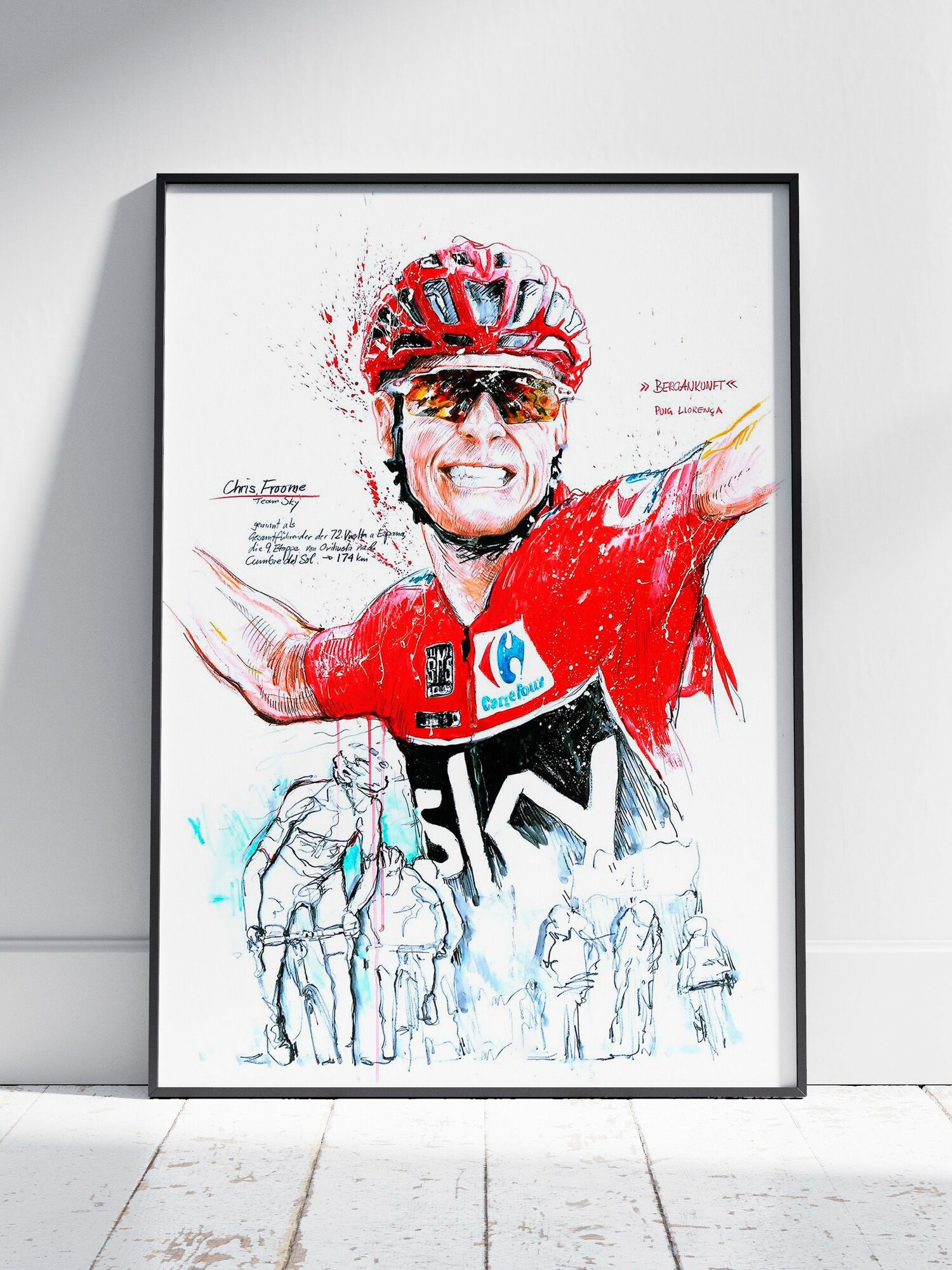 Плакат на стену для интерьера Велогонщики (Крис Фрум - Chris Froome 2) - Постер по спорту и физической активности формата A4 (21x30 см)