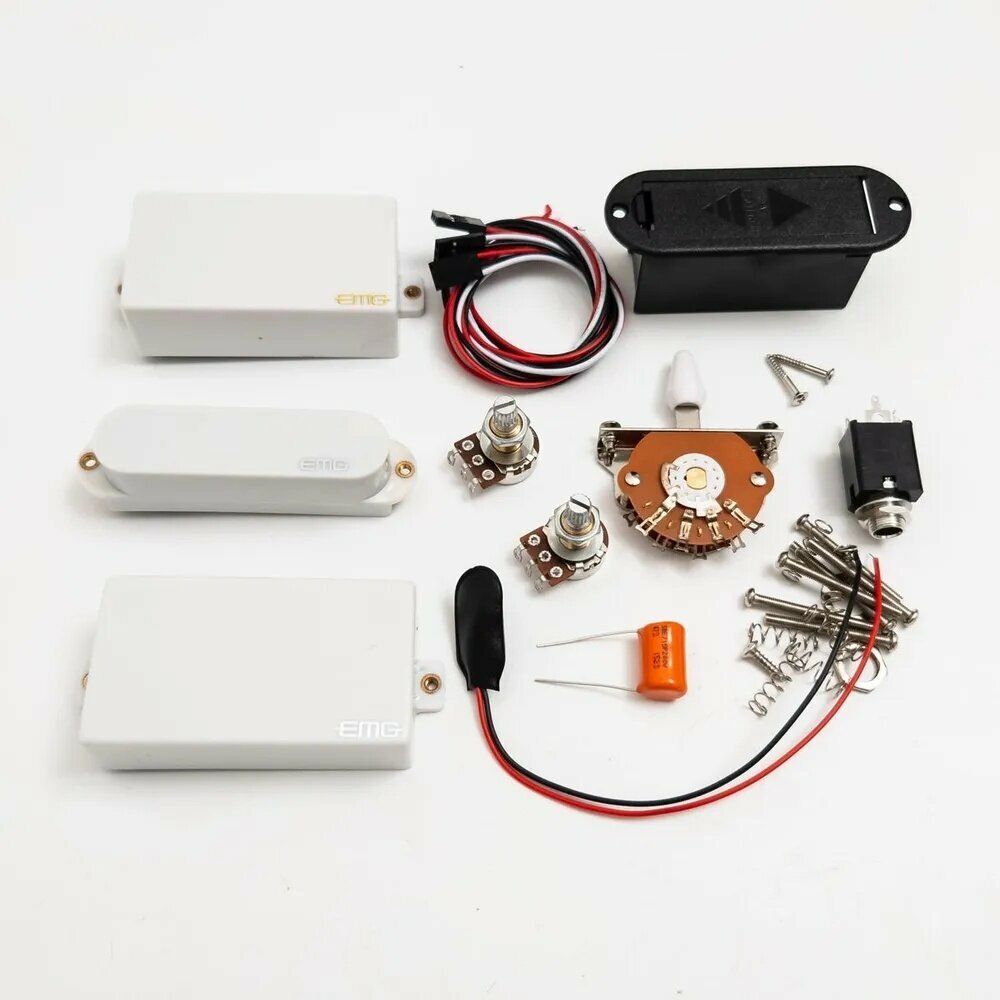 Гитарные звукосниматели EMG Активные звукосниматели Humbucker HSH Потенциометр Аксессуары для гитары Белый