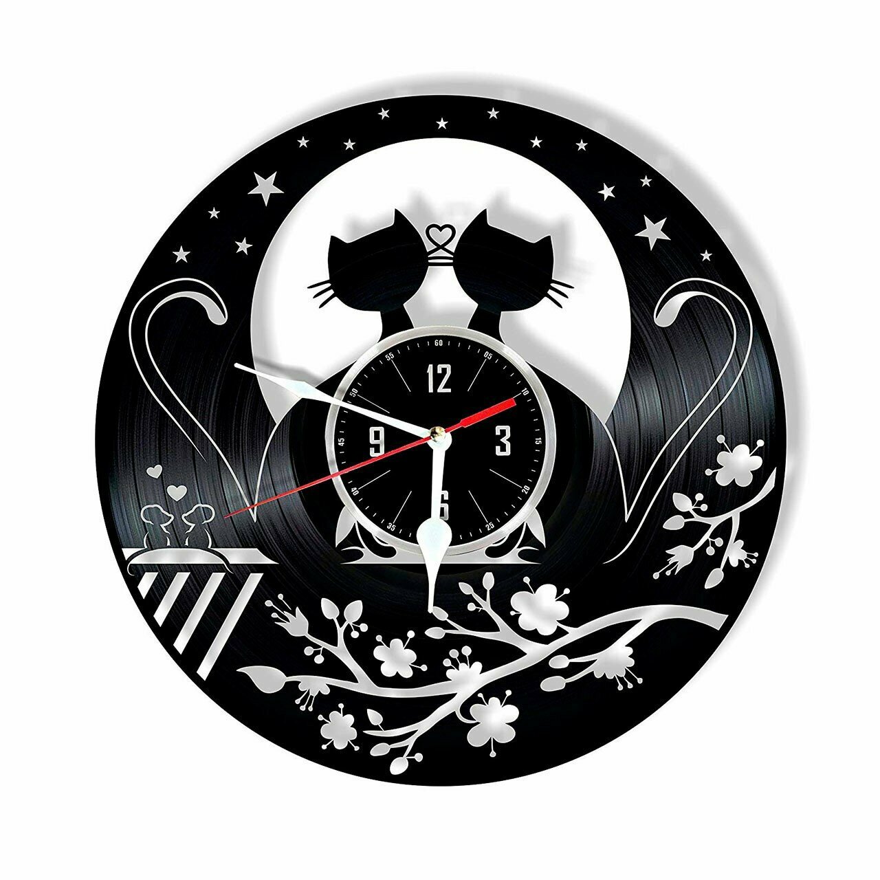 Часы из виниловой пластинки (c) VinylLab Ля'муррр, диаметр 30 см