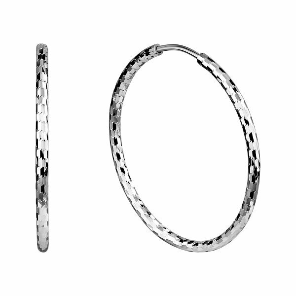 Серьги конго серебро, 925 проба, родирование