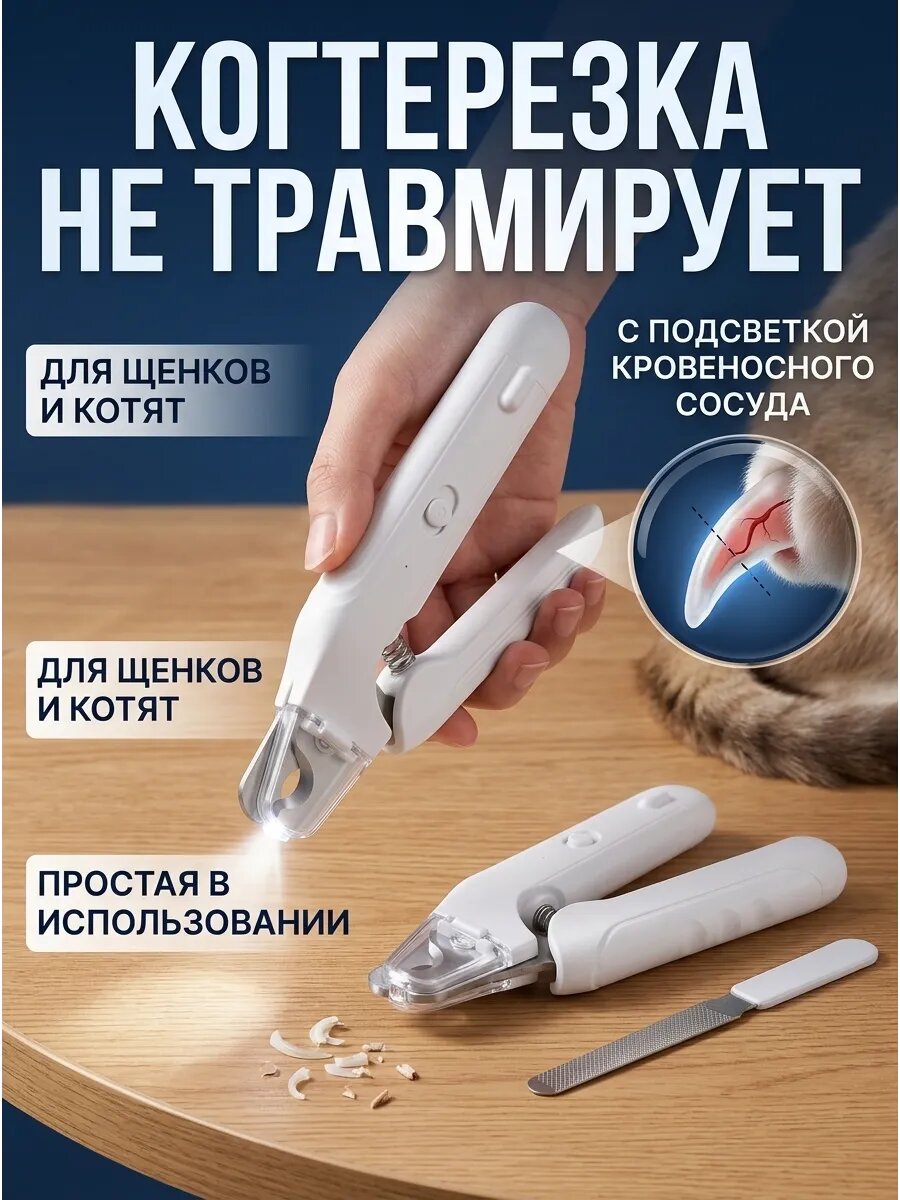Когтерезка для кошек и собак с ограничителем для начинающих