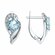 Серьги серебро, 925 проба, родирование, фианит, топаз, длина 1.7 см, , голубой