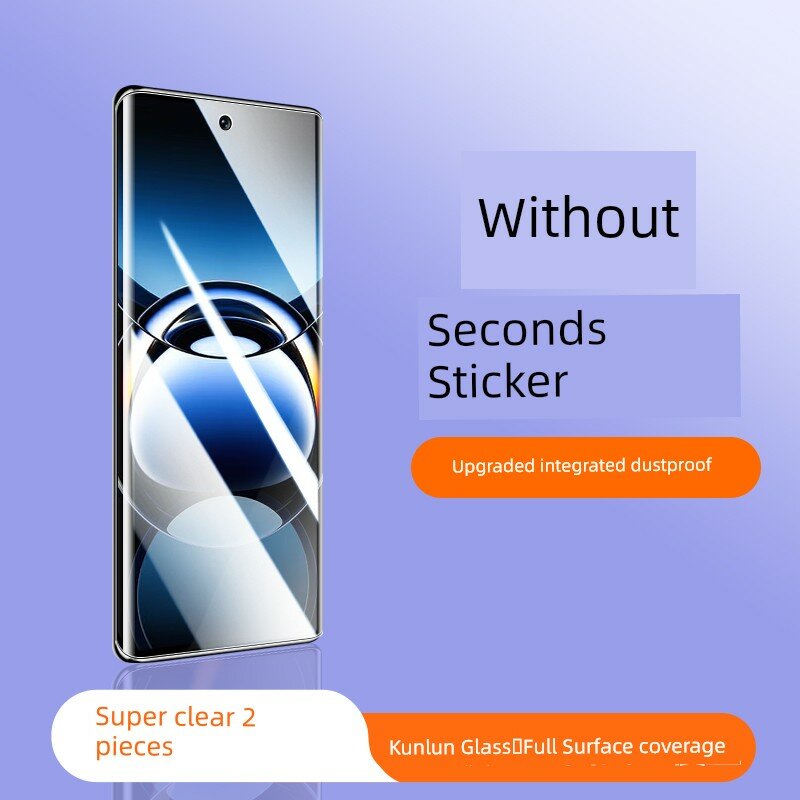 OPPO Find X8 Pro Стеклянная защитная пленка Kunlun, 2 шт, полное покрытие изогнутого экрана, устойчивость к удару 30х