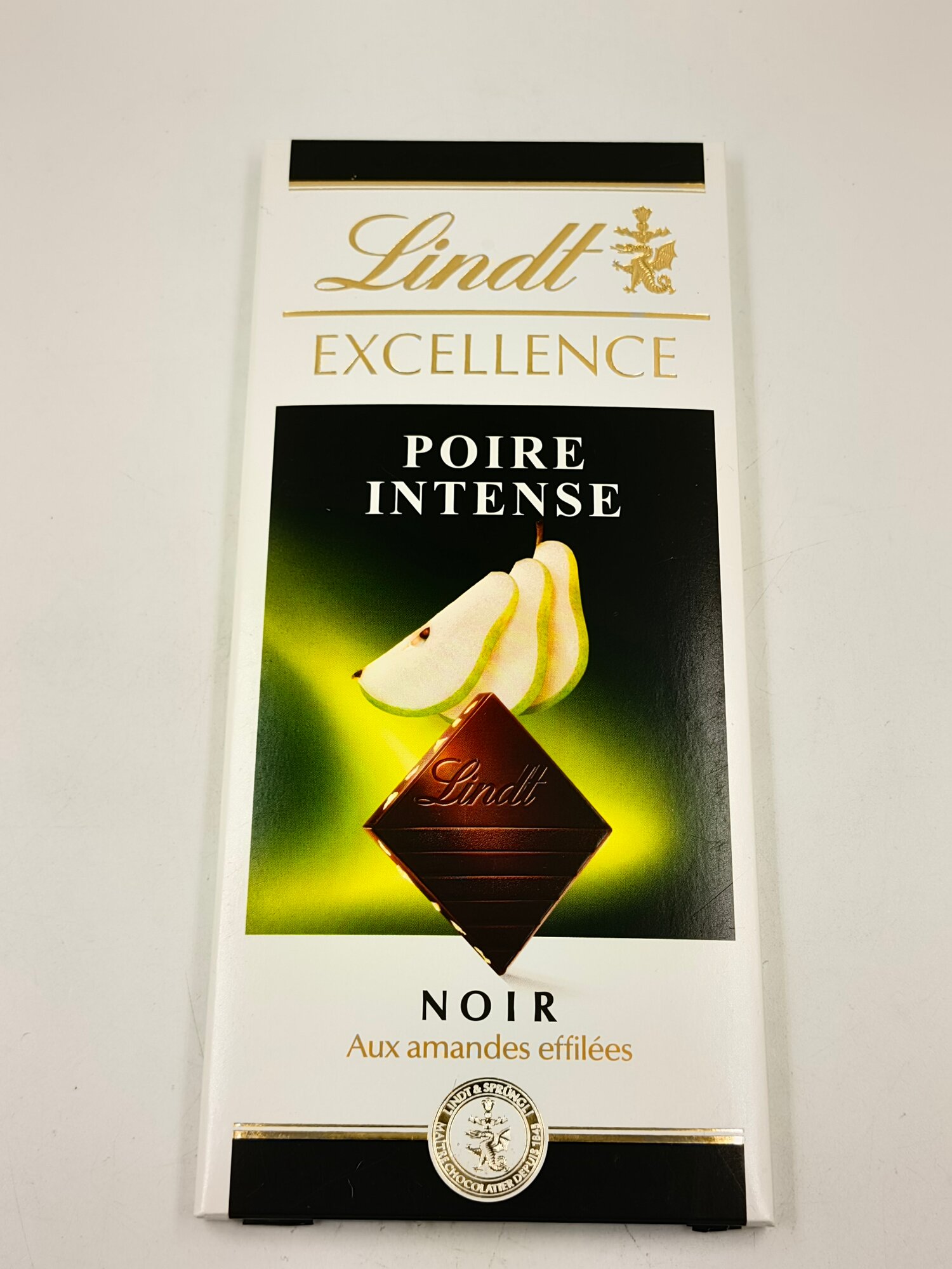 Шоколад темный Lindt Excellence INTENSE Pear Груша с миндалем, 100 г (Швейцария)