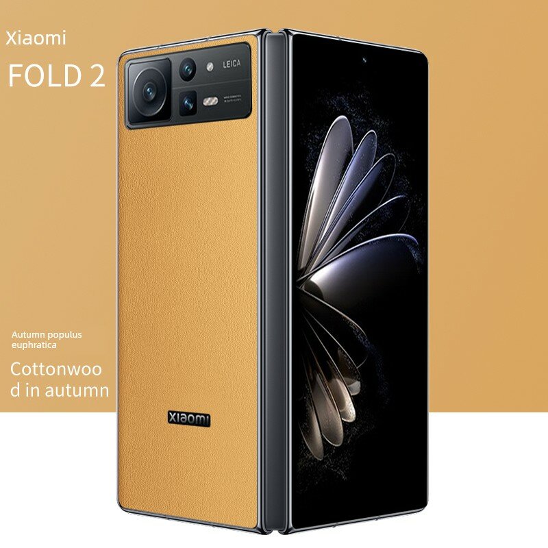 Оригинальная кожаная задняя пленка для Xiaomi MIX FOLD 2, цвет «Осенний Поплар», 2 листа с вырезом под логотип