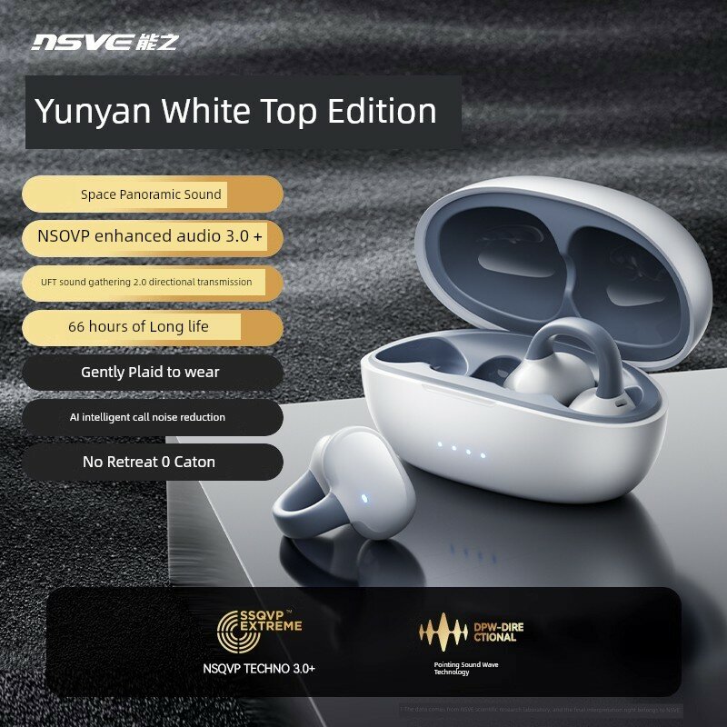 Беспроводная Bluetooth-гарнитура Nengzhi HM20 с костной проводимостью, без вкладышей, с креплением на ухо, для спорта,
