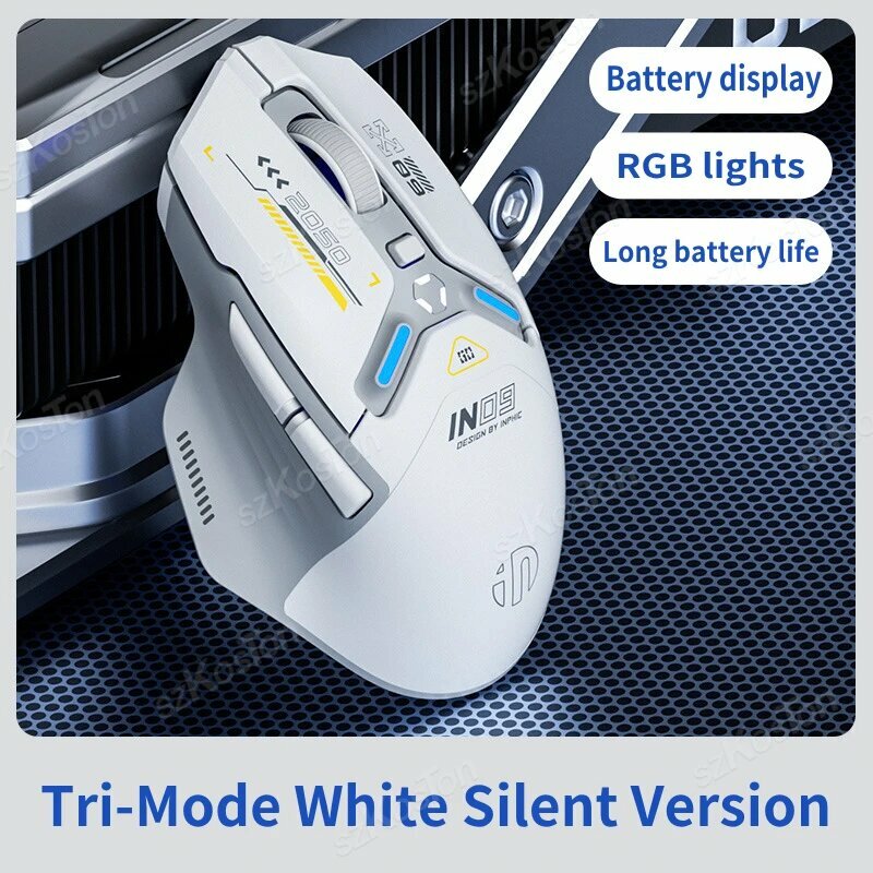 Беспроводная мышь INOS Tri-Mode White Silent Version