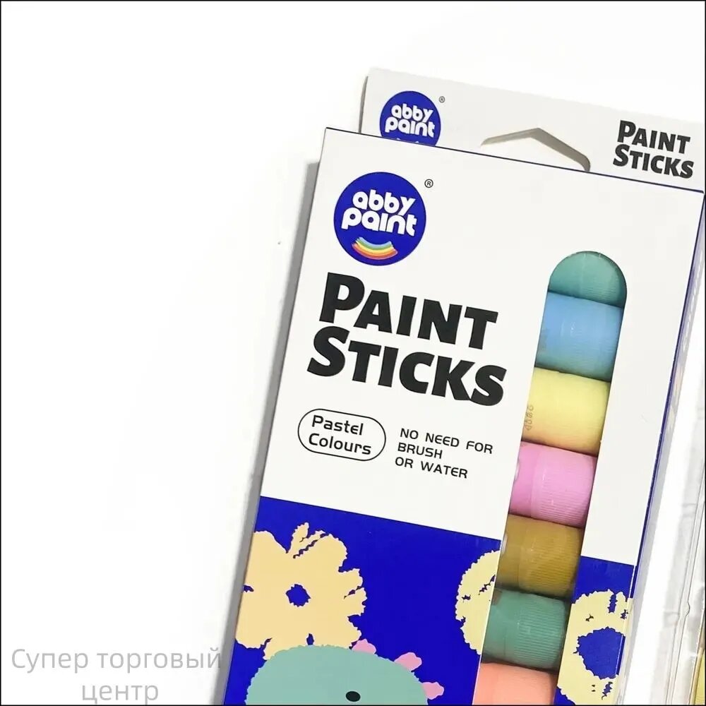 Краски гуашь Abby Paint Paint Sticks, 12 шт, 10 мл./ 120 г, Пастельные цвета, Без кисти