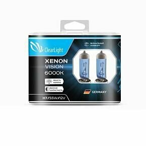 Лампа H7 12V 55W PX26d Xenon Vision + W5W Blue Vision, 2 шт / Clearlight / MLH7XV+W5W