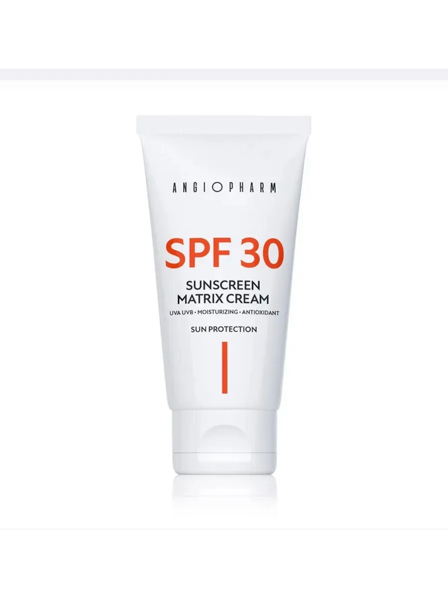Солнцезащитный крем Ангиофарм SPF30, для лица, для всех типов кожи, 50 мл — фото 1