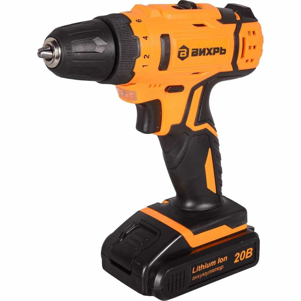 Вихрь Дрель-шуруповерт аккумуляторная ДА-20Л-2К 2,0 А/ч 72/14/21