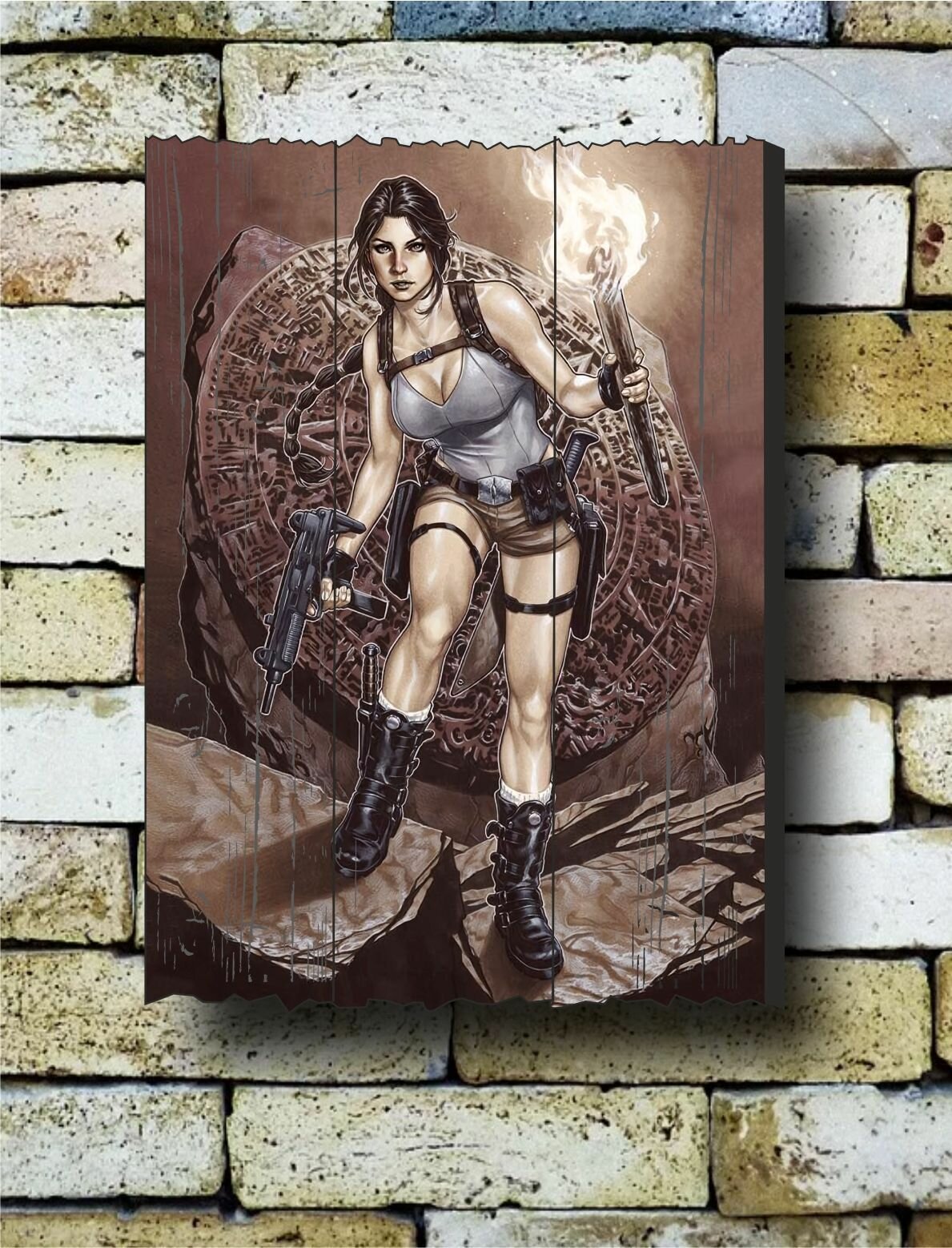 Картина на досках. Tomb Raider. Лара Крофт.