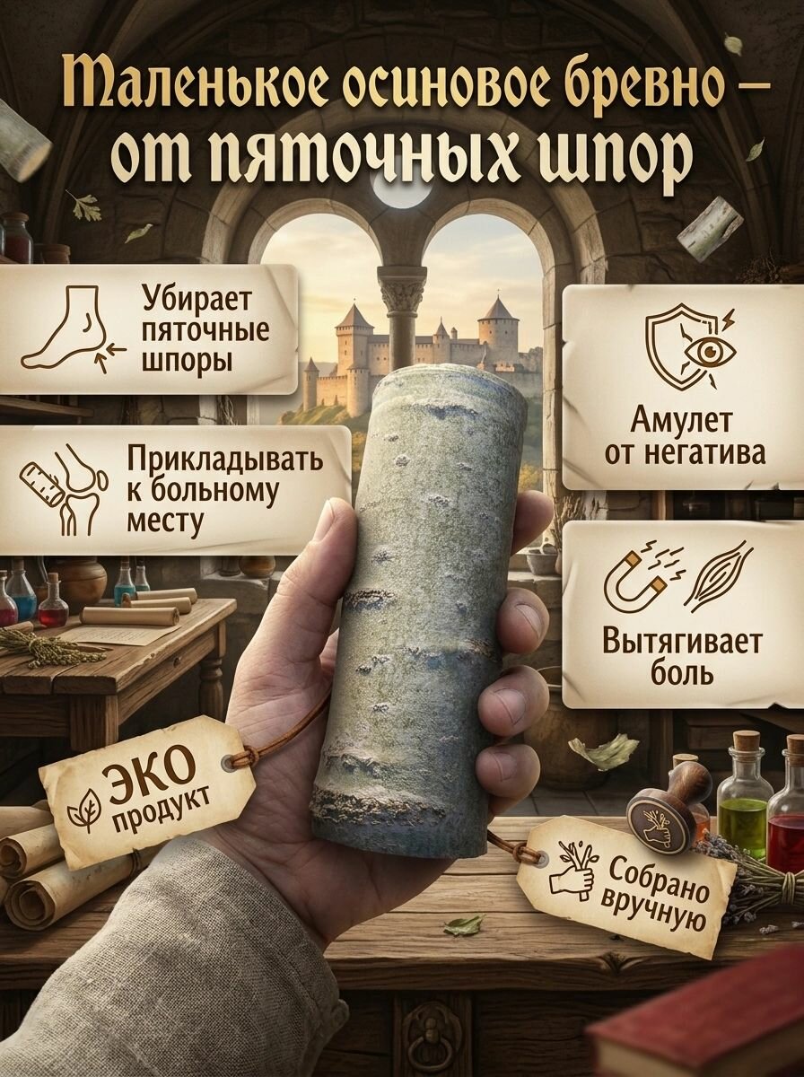 Осиновое полено (малое) - массажёр от пяточной шпоры